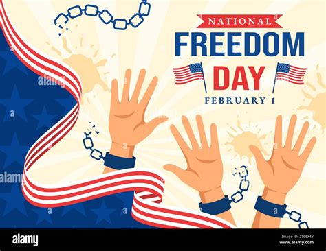 National Freedom Day Vector Illustration On 1 February With Usa Flag