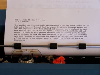 IBM Selectric II On The Typewriter Database