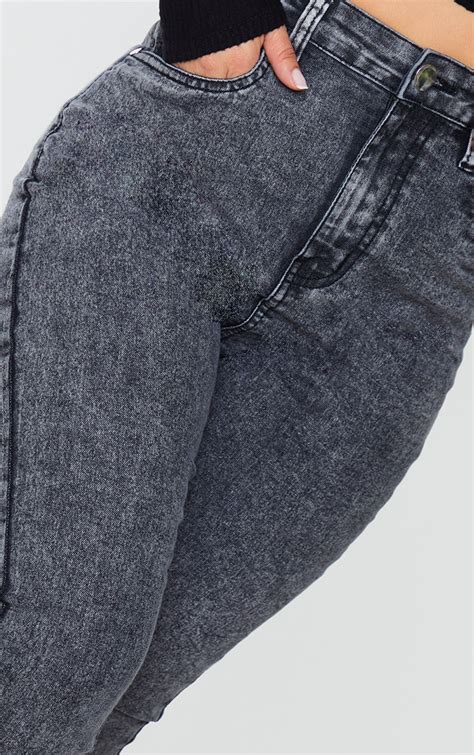 Shape Black Acid Wash Super Stretch Skinny Jeans Prettylittlething Usa