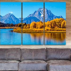 Oxbow Bend Island Art Print On Canvas Ready To Hang National Park Wall
