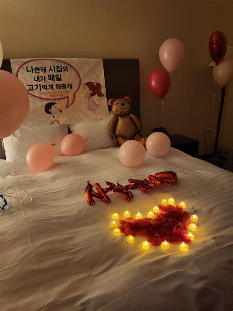 핑크컨셉 실내 출장 호텔 프로포즈 장식 불어넣은아트