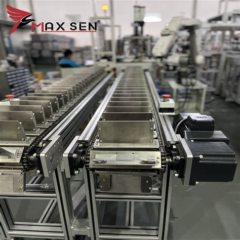 Double Speed Chain Conveyor System With Roller Conveyor And Liftingandtransfer Part Automation