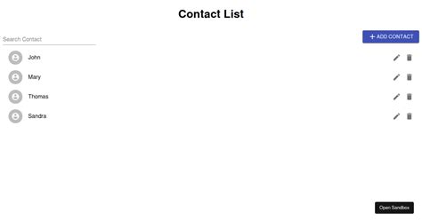 React Contact List Codesandbox