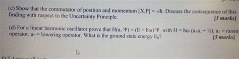 solved c show that the commutator of position and momentum