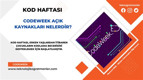 Codeweek Kod Haftası Örnek Etkinlikler Teknolojik Öğretmenler
