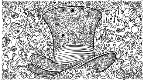 Mad Hatters Hat Coloring Page Wonderland Free Pdf Colorazen