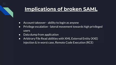 Attacking Sso Saml Breaking Into The Front Door Of Authentication Ppt