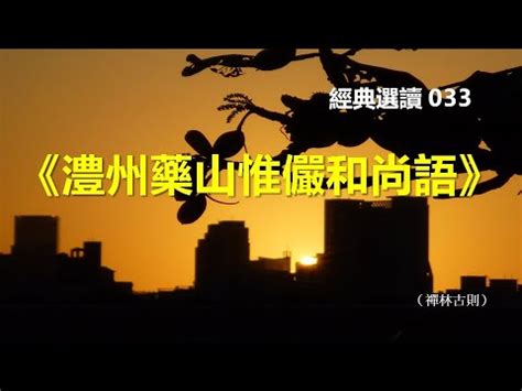 澧州藥山惟儼和尚語經典選讀 033 YouTube
