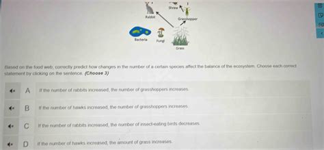 Solved Shrew Rabbit Grasshopper Bacteria Fungi Grass Based On The Food
