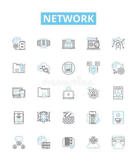 Network Vector Line Icons Set Network Connectivity Lan Wan System Infrastructure Wifi