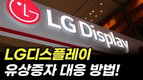 Lg디스플레이 유상증자 대응 방법 주가 전망 주식 Youtube