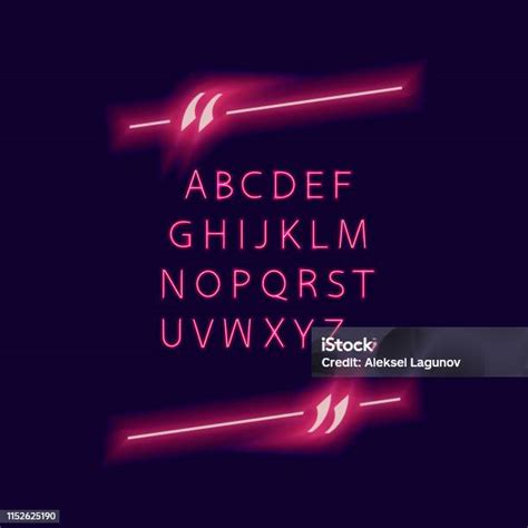 따옴표 프레임에서 벡터 알파벳 어두운 배경 조판 및 인용 테두리에 고립 된 네온 빛나는 빛 0명에 대한 스톡 벡터 아트 및 기타 이미지 Istock
