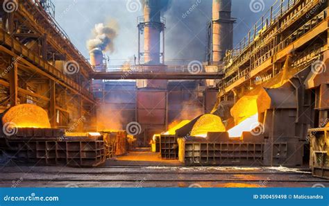 Inside View Of A Factory Metal Smelter Steel Mill Generated With Ai