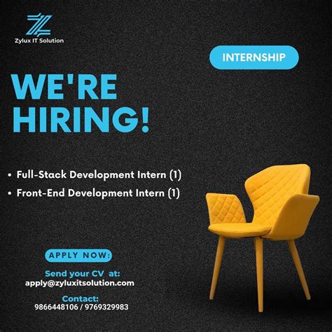 Internshipopportunity Fullstackdev Frontenddev Reactjs Nextjs Zylux It Solution