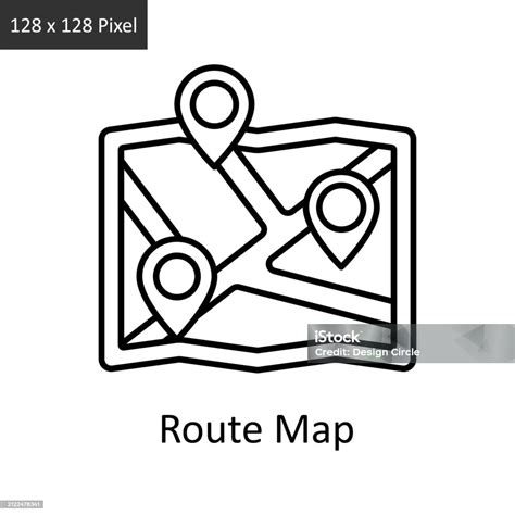 Route Map Vector Outline Icon Design Illustration Logistics Delivery Symbol On White Background