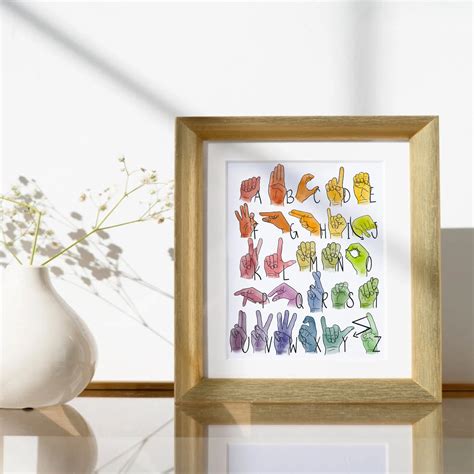 ASL Alphabet Educational Print Etsy