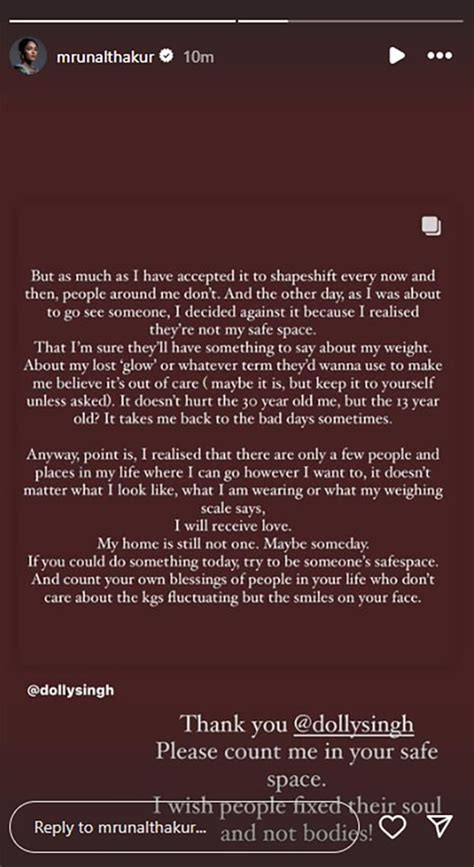 Mrunal Thakur Reacts To Dolly Singhs Viral Post On Body Shaming “wish