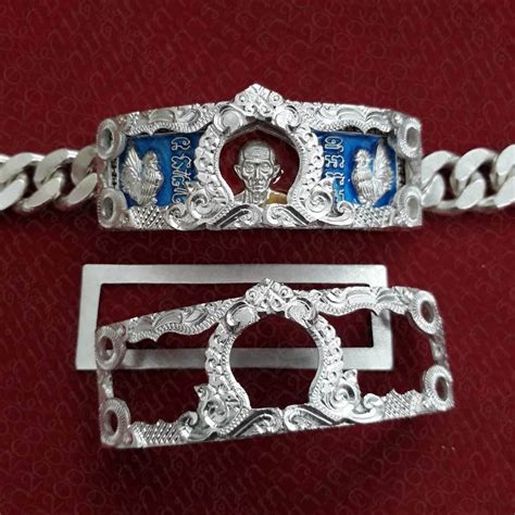 กรอบเลสเนื้อเงินแท้92 5 รุ่นไตรมาส59 หลวงพ่อรวย ขนาด4บาท กบตั้ม การค้า 15 Thaipick