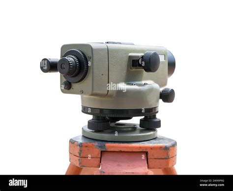 Construction Equipment Theodolite Level Tool Isolated On White