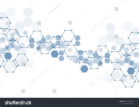 Abstract Hexagonal Molecular Structures Technology Background Stock Vector Royalty Free