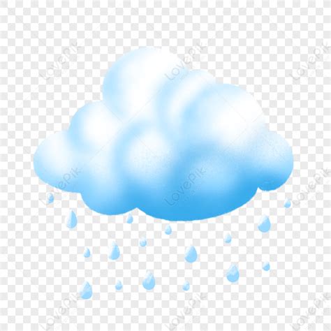 블루 그라데이션 만화 일러스트 귀여운 구름 일러스트입니다아름다운빗방울 Png 일러스트 무료 다운로드 Lovepik