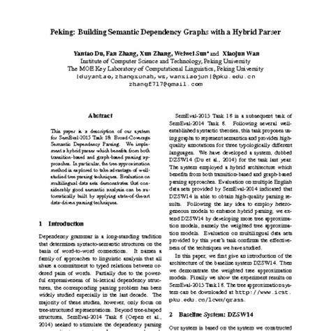 Peking Building Semantic Dependency Graphs With A Hybrid Parser Acl