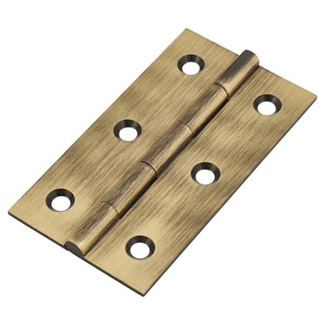 Solid Drawn Hinge 64 X 35 X 145mm Antique Brass Pair