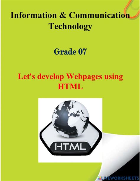 Html Interactive Activity For Grade Live Worksheets Html Interactive Activity For Grade Live Worksheets