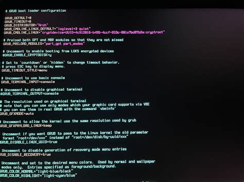 Grub Failing To Boot Archlinux
