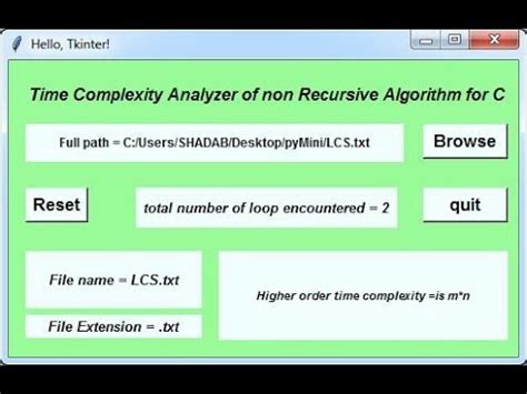 Github Shadabsk Time Complexity Analyzer Using Python And Tkinter The Application Takes C
