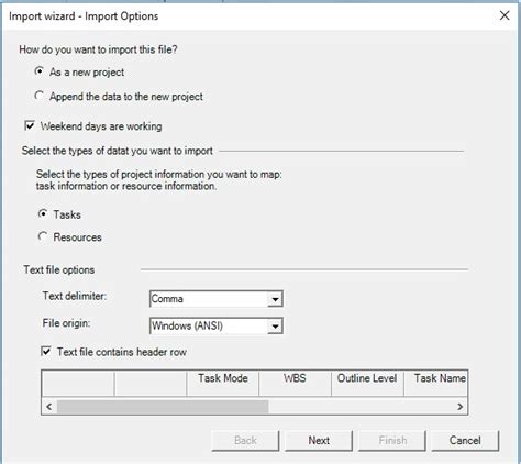 Import From Excel Project Plan
