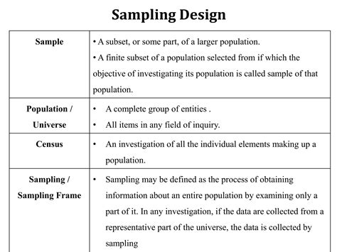 Sampling Design Ppt Sampling Design Ppt