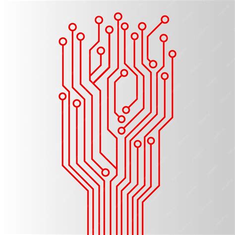 Premium Vector Circuit Board Pattern In Form Of A Tree