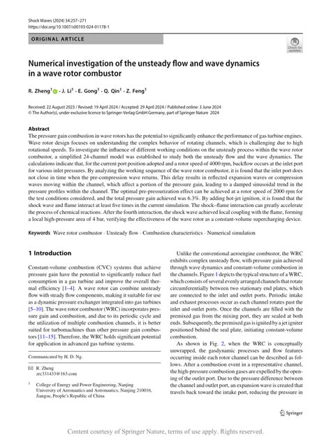 Numerical Investigation Of The Unsteady Flow And Wave Dynamics In A Wave Rotor Combustor