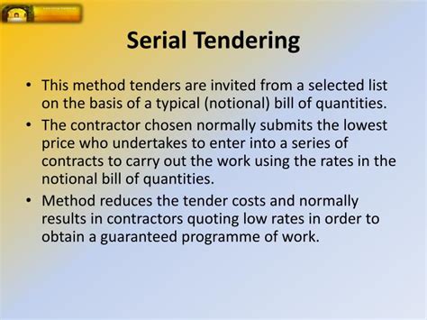 Ppt Selecting A Contractor Types Of Tendering Powerpoint