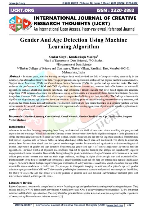 Pdf Gender And Age Detection Using Machine Learning Algorithm