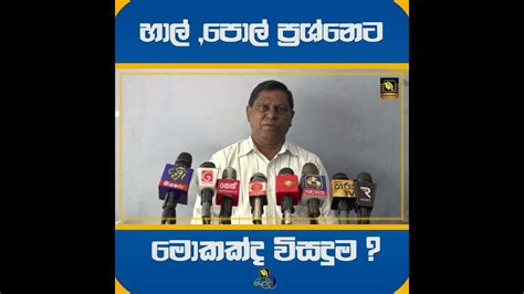 හාල් පොල් ප්‍රශ්නෙට මොකක්ද විසදුම Youtube