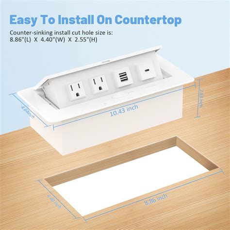 Pop Up Outlets With Pd 30w Usb Ports Recessed Hidden Countertop Outlet