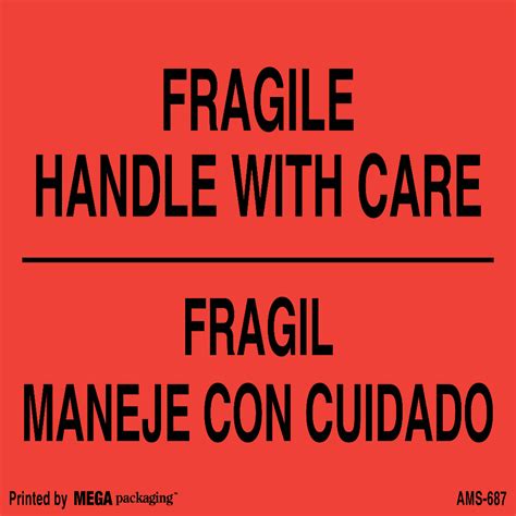 Fragile Eng And Span Label Ampac