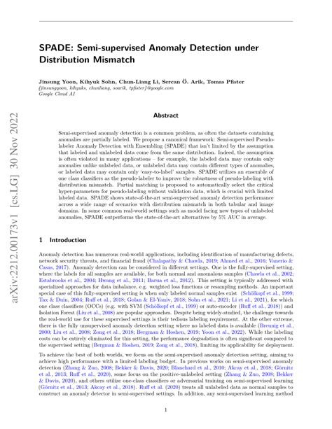 Pdf Spade Semi Supervised Anomaly Detection Under Distribution Mismatch