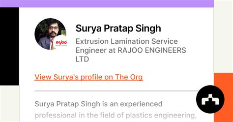 Surya Pratap Singh Extrusion Lamination Service Engineer At Rajoo