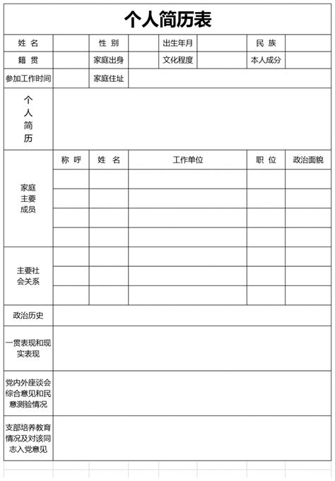 简历模板excel表 个人简历 电子版 伤感说说吧