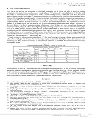 DESIGN AND VHDL IMPLEMENTATION OF POINT FFT USING TWO STRUCTURE POINT FFT IFFT PDF