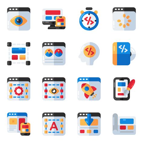 Set Of Web And Programming Flat Icons 42387277 Vector Art At Vecteezy