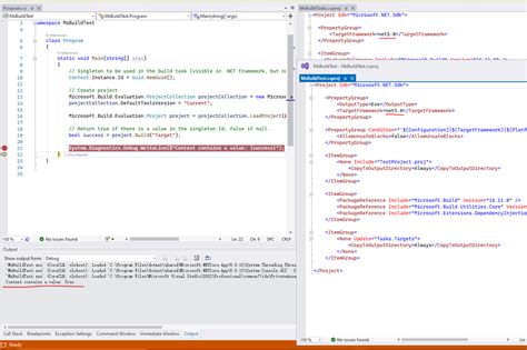 Msbuild On Net 5 Microsoftbuildutilitiestask Not Able To Get Singleton Set In Console