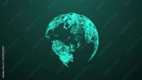 Digital Technology Planet With Continent Forming 3d Rendering Abstract