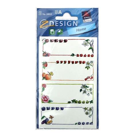 Zweckform Labels Colourful Fruits Rectangular Paper Multicoloured Colourful Fruits
