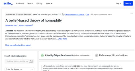 A Belief Based Theory Of Homophily [scite Report]