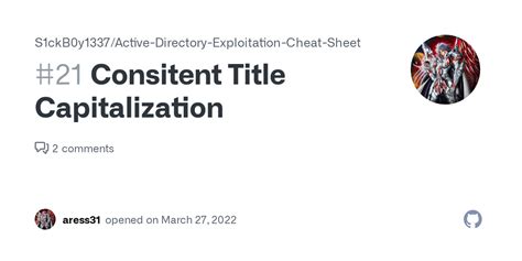 Consitent Title Capitalization · Issue 21 · S1ckb0y1337 Active