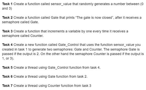 Solved Task 1 Create A Function Called Sensorvalue That